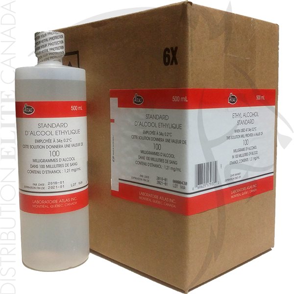ATLAS ETHYL ALCOHOL STANDARD SOLUTION 100 MG% (BOX OF 6)