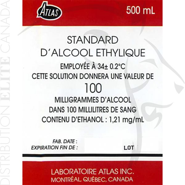 ATLAS ETHYL ALCOHOL STANDARD SOLUTION 100 MG% (BOX OF 6)