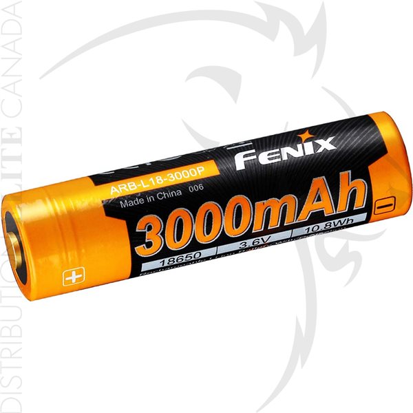 FENIX ARB-L18 3000P HIGH DRAW RECHARGE LI-ION 18650 BATTERY