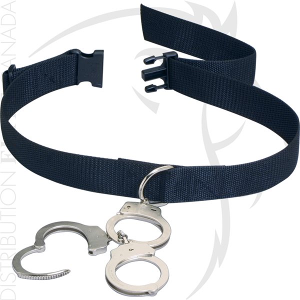 HUMANE RESTRAINT NYLON TRANSPORT BELT W / CUFF - SIDE BUCKLE