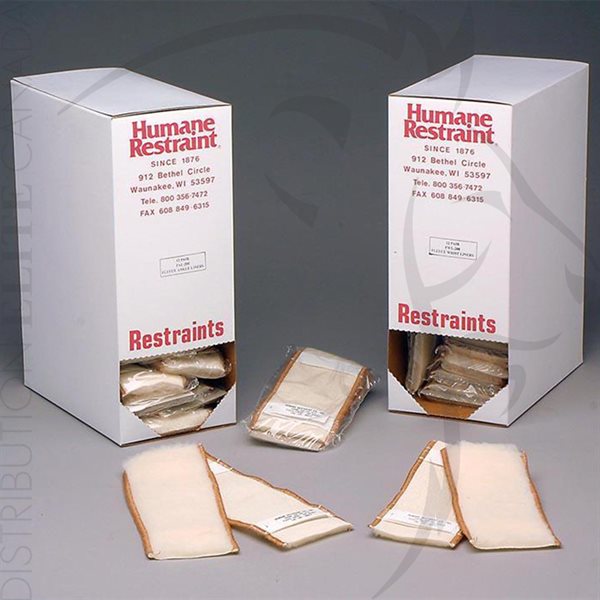 HUMANE RESTRAINT DISPOSABLE WRIST FLEECE LINERS